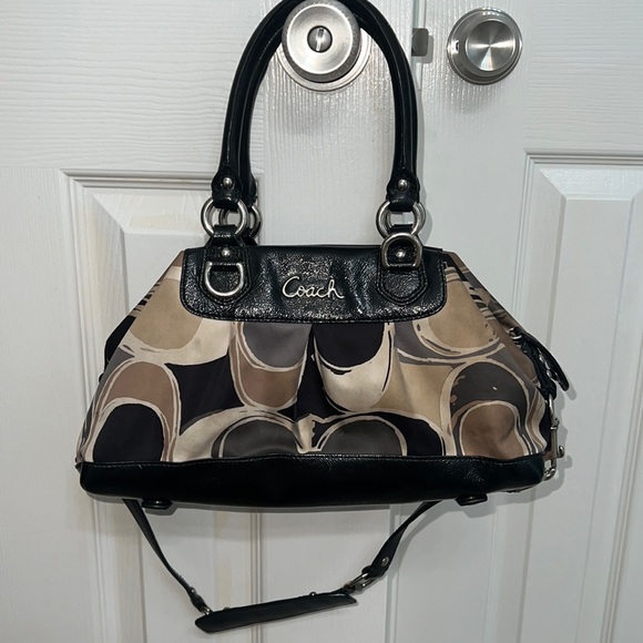 Coach | Bags | Coach Ashley Hand Drawn Scarf Print Satchel | Poshmark